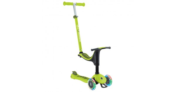 Globber GO UP Sporty Lights V2 Scooter - Lime Green / Khaki | Go Easy ...