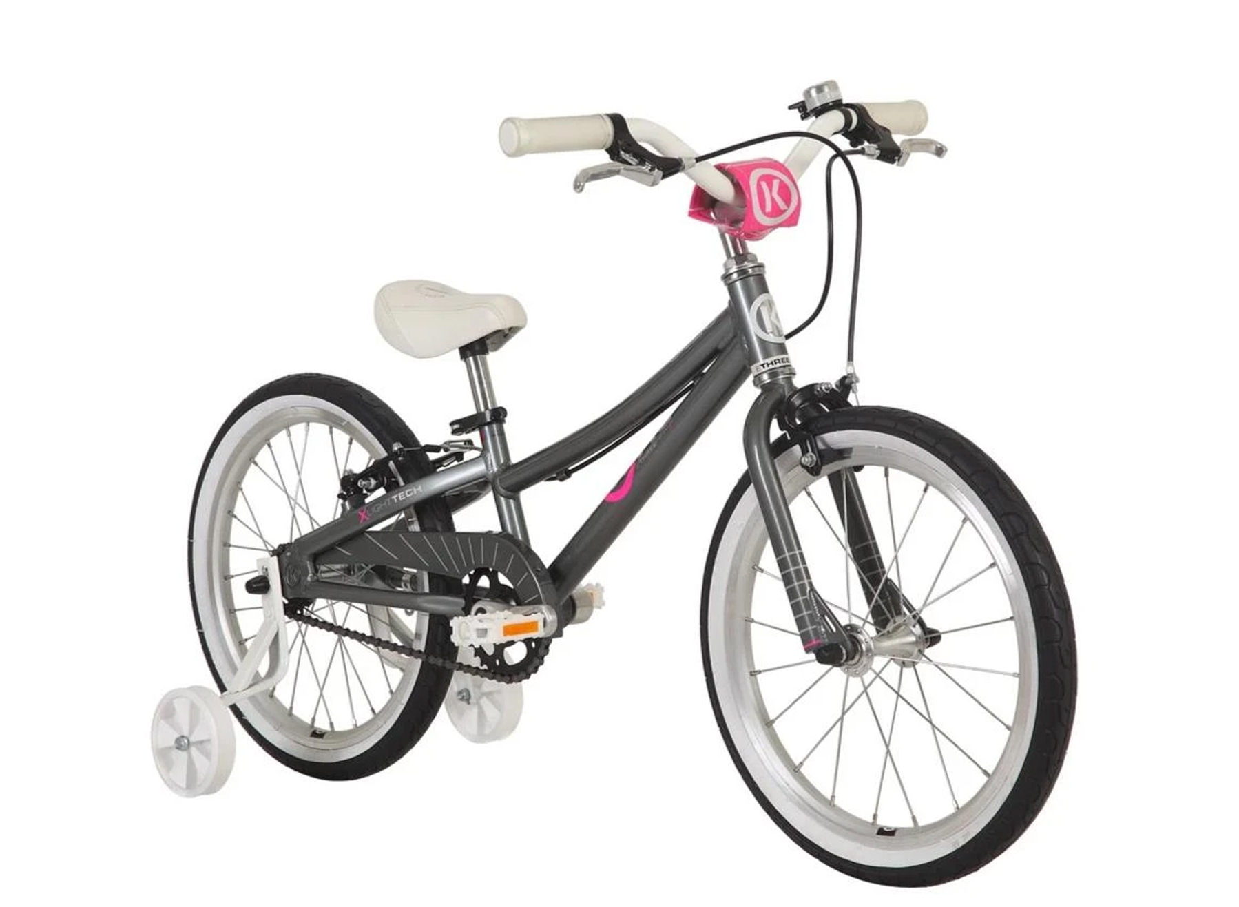 BYK Bikes E-350 Kids Single Speed Bike Charcoal Neon Pink