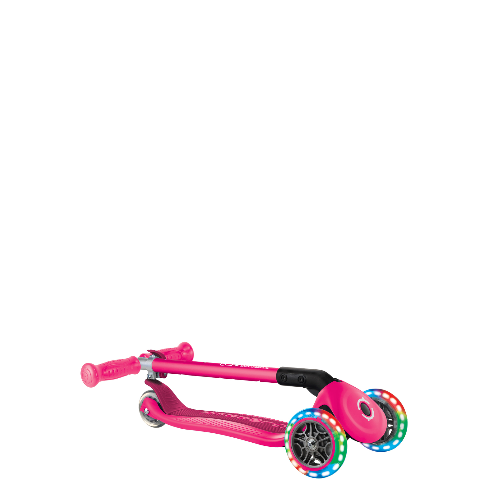 Globber Primo Foldable Lights Scooter - Neon Pink | Go Easy Australia