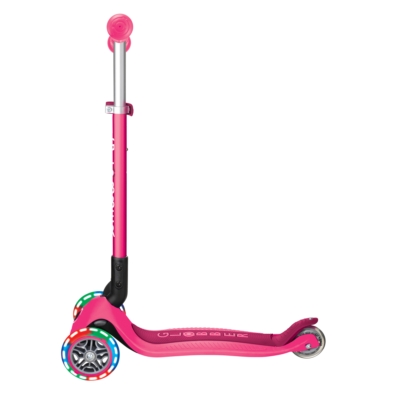 Globber Primo Foldable Lights Scooter - Neon Pink