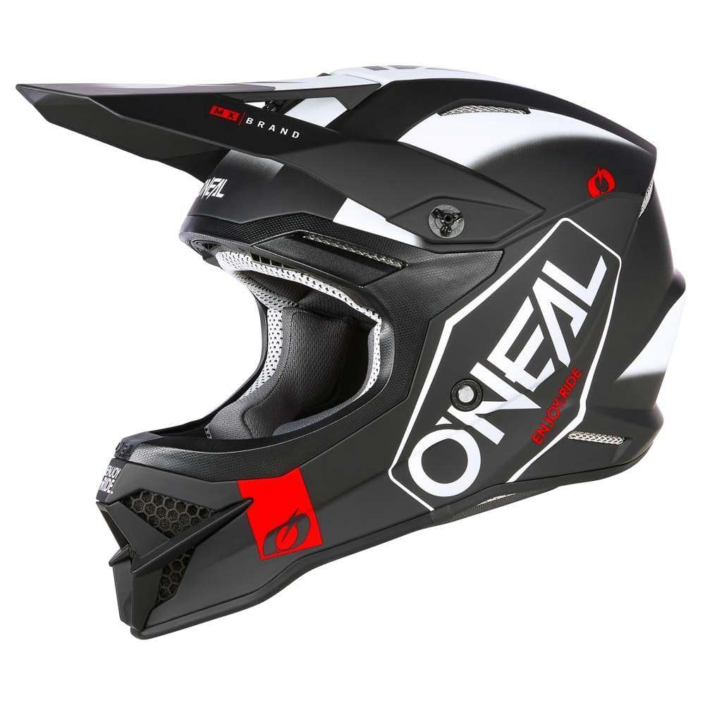 Large O’Neal 2023 3 SRS Hexx V23 Helmet Black White