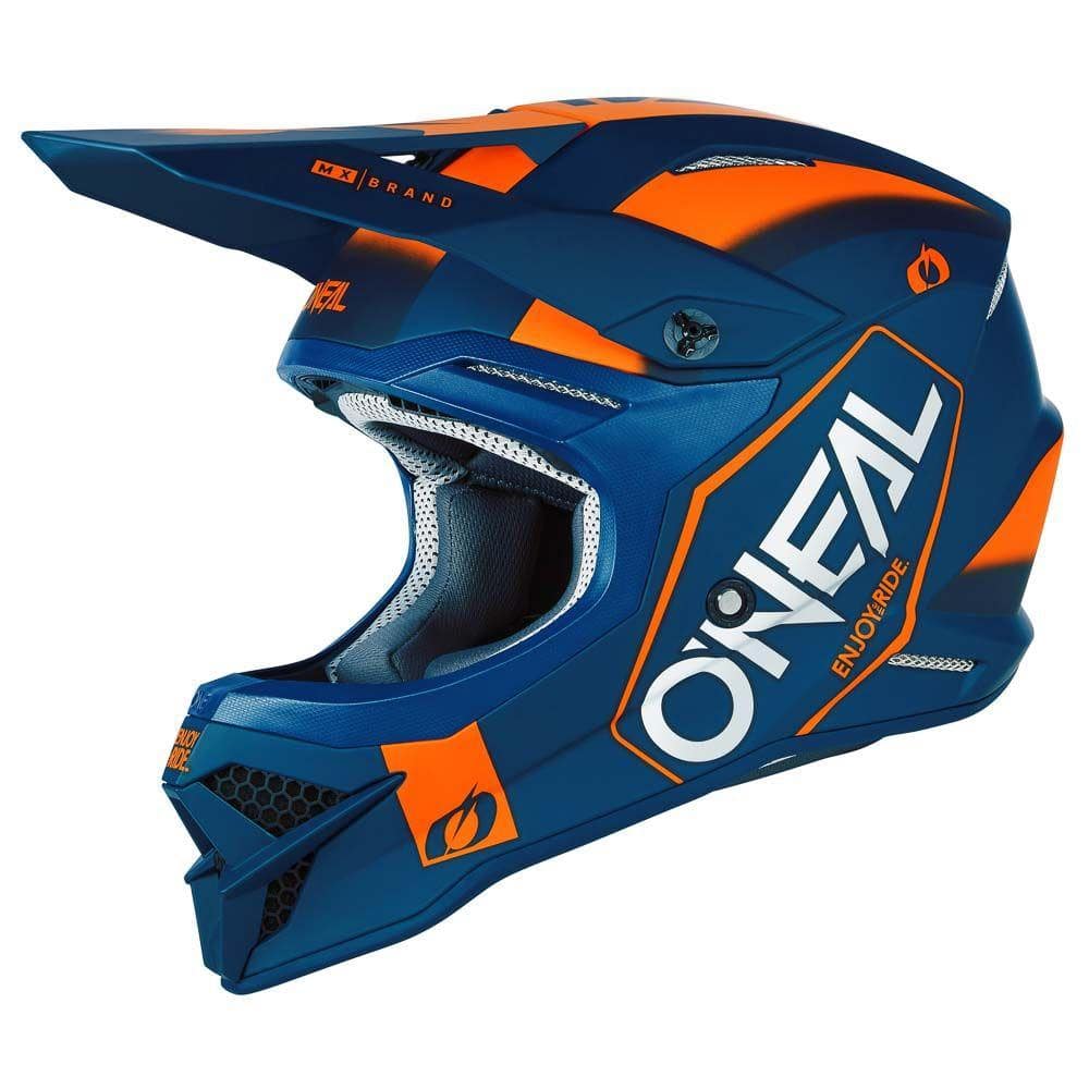 Large O’Neal 2023 3 SRS Hexx V23 Helmet Blue Orange