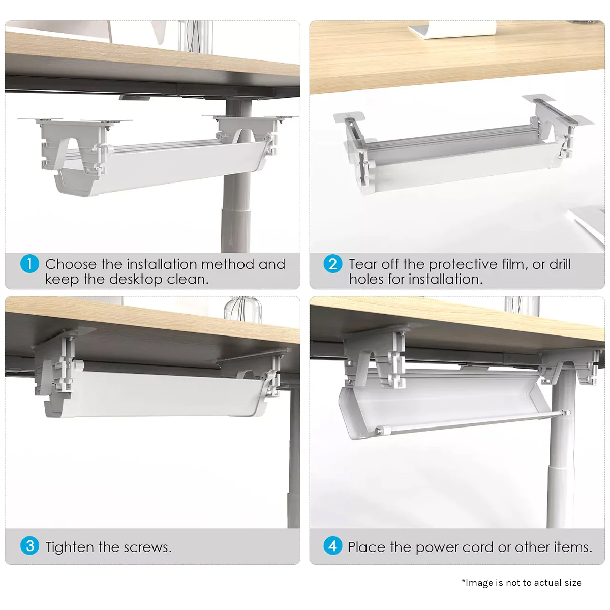 Order Lifespan Ergodesk 1500mm White Desk with Cable Tray