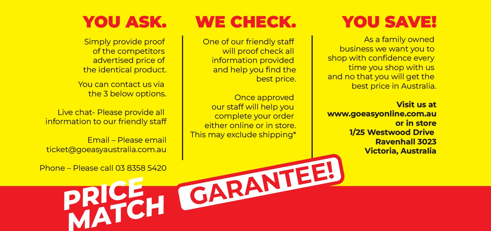 We Offer Price Match on Fitness Products | Go Easy Online